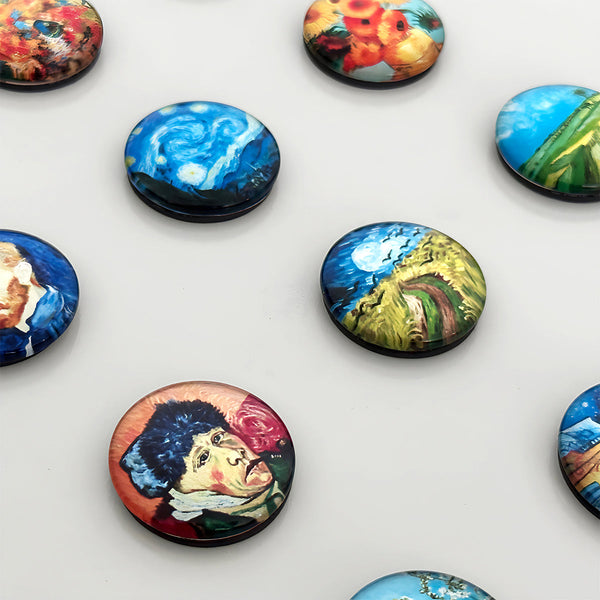 Wrapables Crystal Glass Magnets, Refrigerator Magnets for Office White