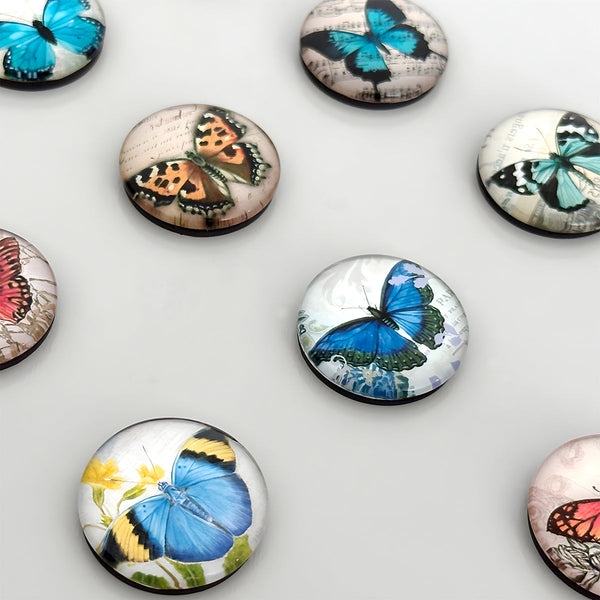 Wrapables Crystal Glass Magnets, Refrigerator Magnets for Office White