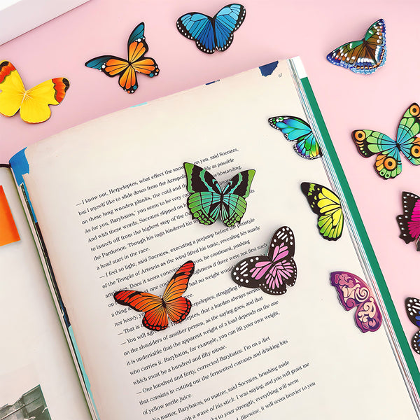 Wrapables Magnetic Butterfly Bookmarks, Page Marker, Foldable Butterfl