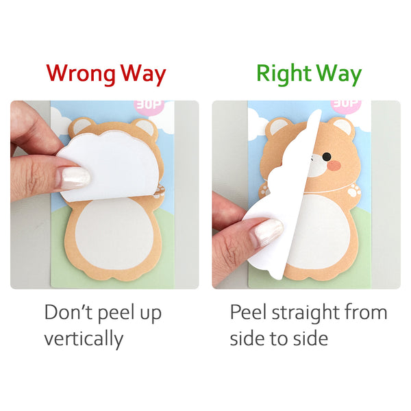 Wrapables Baby Animals Sticky Notes, Adhesive Memo Notepads for Home,