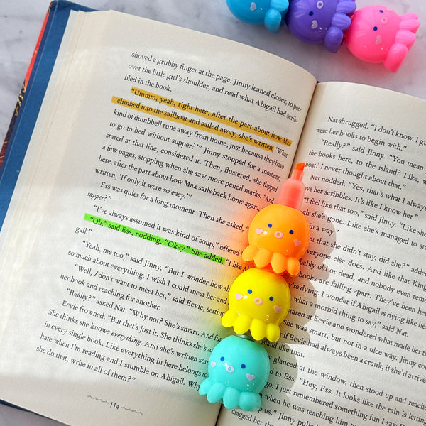 Wrapables Mini Stackable Highlighters, Cute Multi-color Markers, Octop