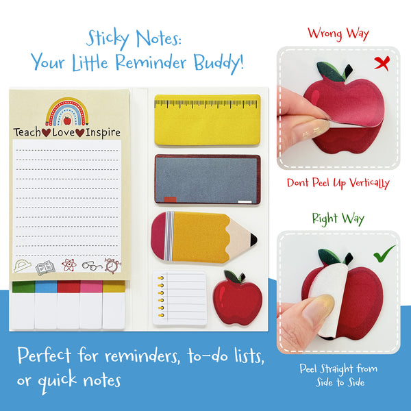 Wrapables Sticky Notes Set, Memo Notepads, Book Tabs, Page Markers, St