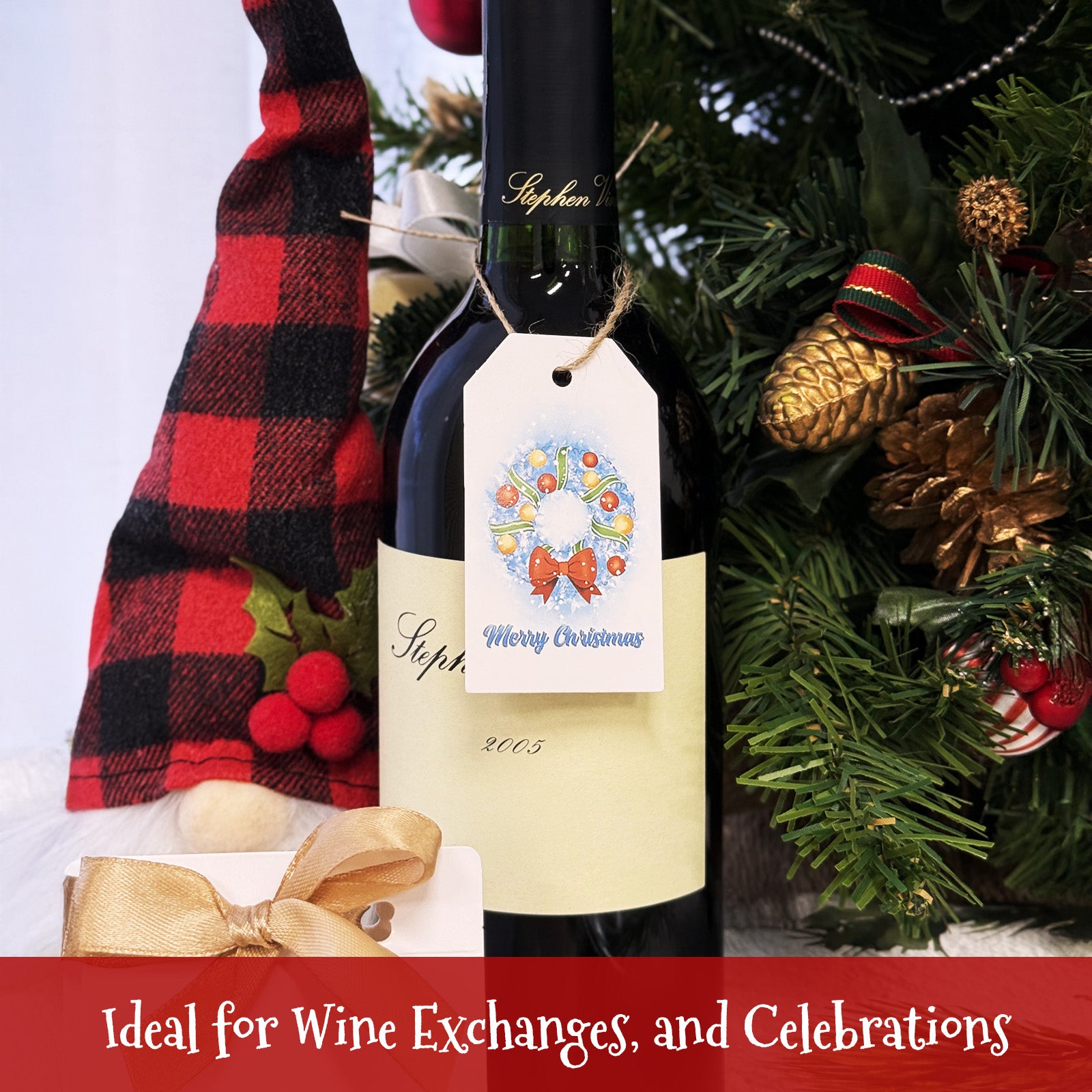 Wrapables Jovial Magic Christmas Holiday Gift Tags for Gift-Wrapping,