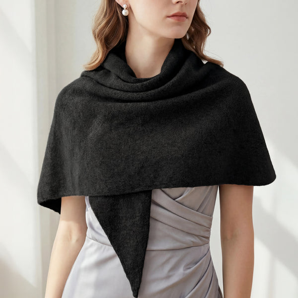 Wrapables Thick Wool Blend Triangle Winter Scarf Shawl for Women